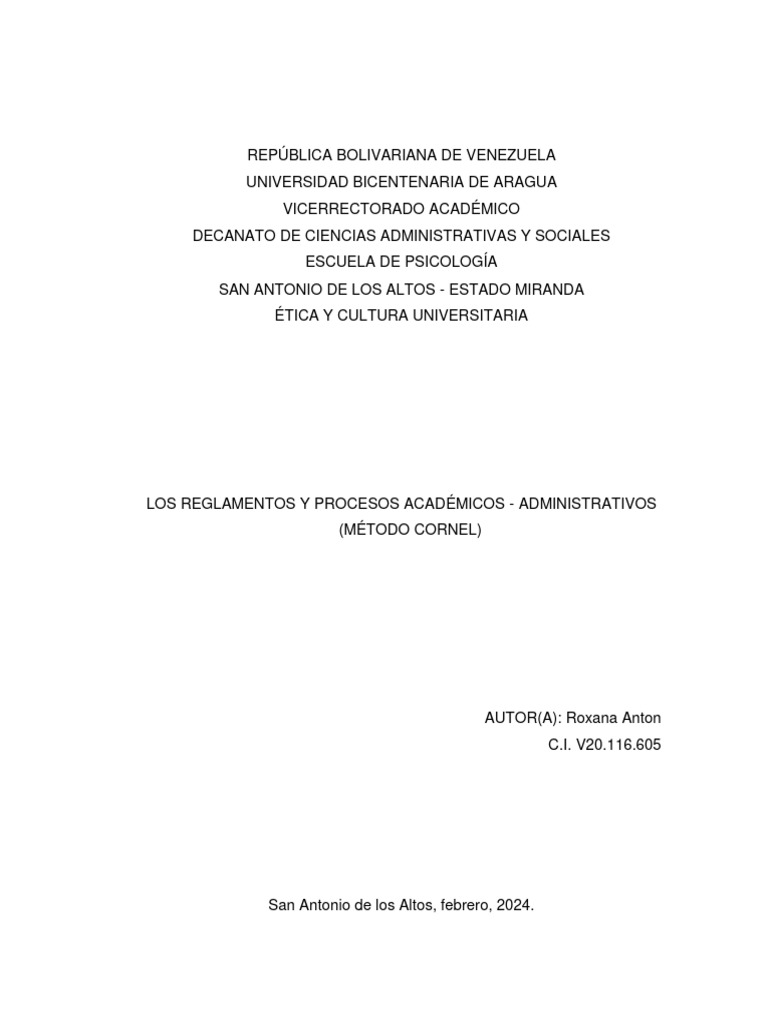 Roxana Anton - Ética y Cultura Universitaria | PDF | Evaluación