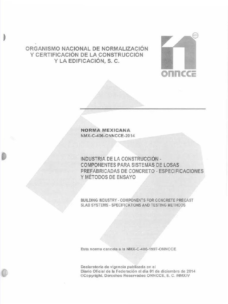 NMX C 406 Onncce 2014 | PDF