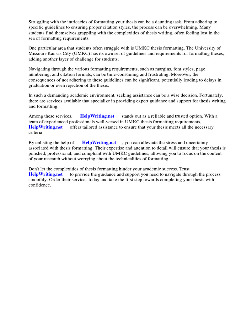 Umkc Thesis Formatting | PDF | Thesis | Earth Sciences
