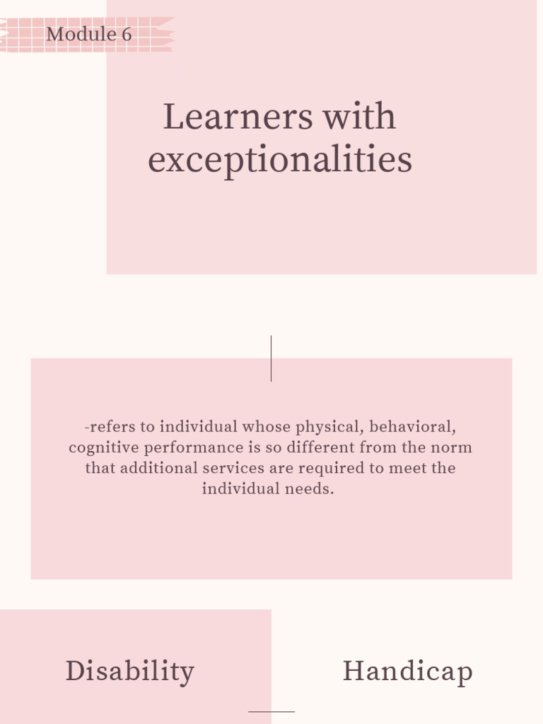 Pink and Cream Basic Presentation Template | PDF | Disability ...