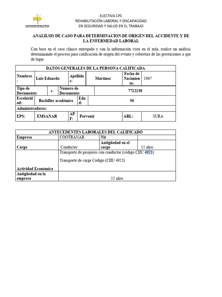 Formulario Origen | PDF