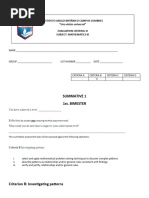 Summative Assessment MYP 2 Part 1 - Algebra | PDF | Mathematics | Equations