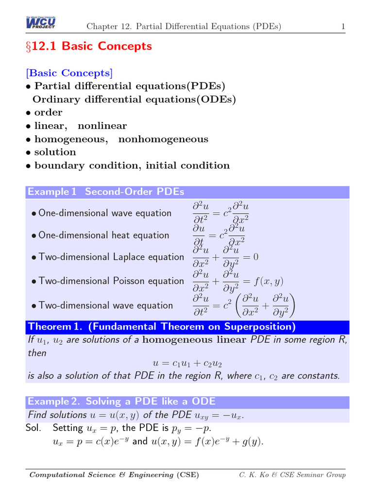 12장 | PDF | Partial Differential Equation | Differential Equations