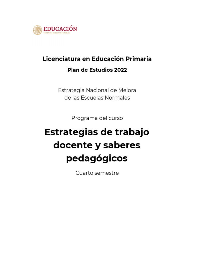 Estrategias de T D y S P | PDF | Plan de estudios | Enseñando