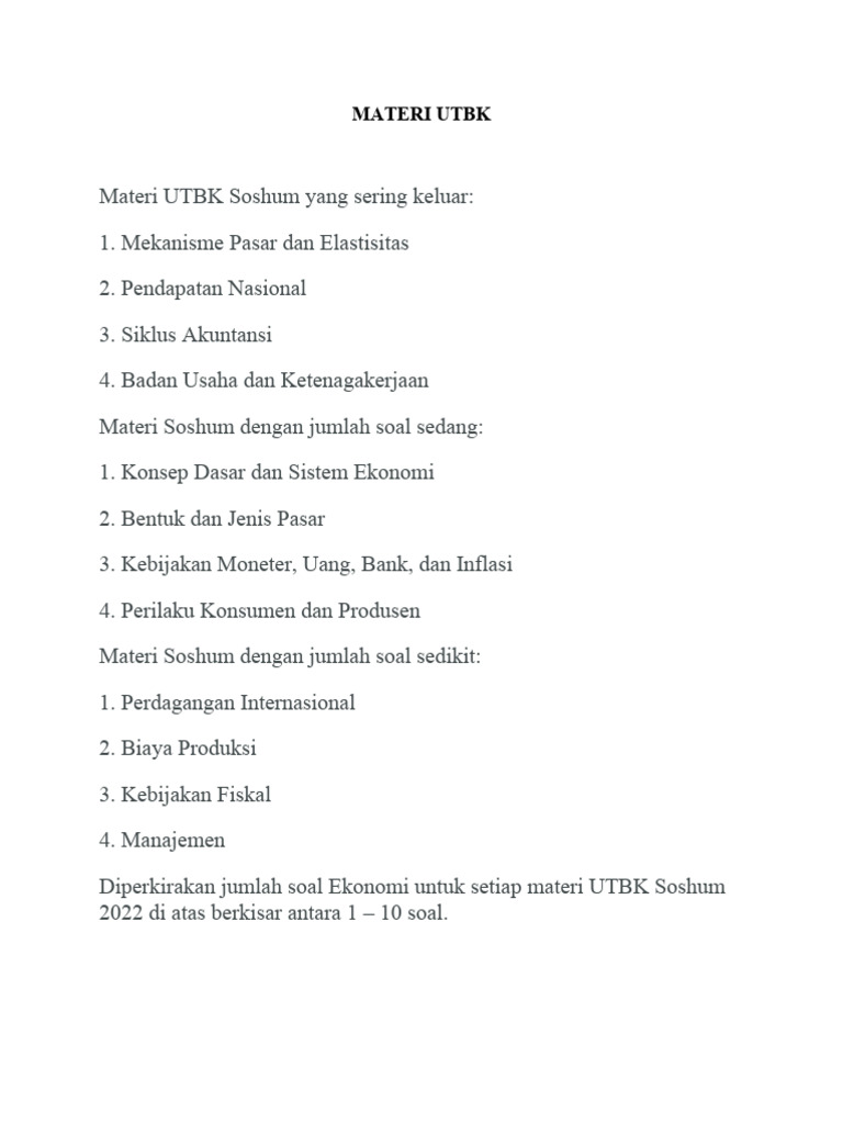 Materi Utbk | PDF