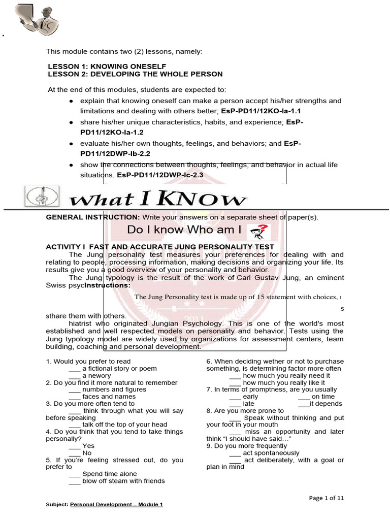 Personal Development - Module 1 | PDF