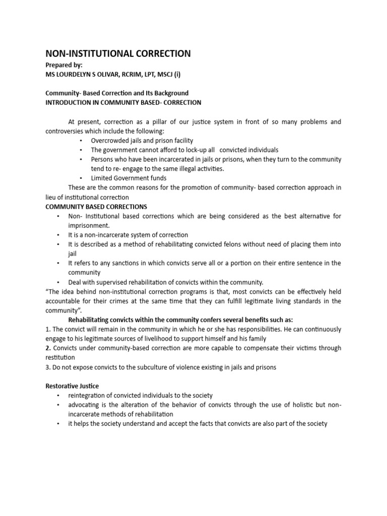 NON Insti Module 1 2 | Download Free PDF | Probation | Parole