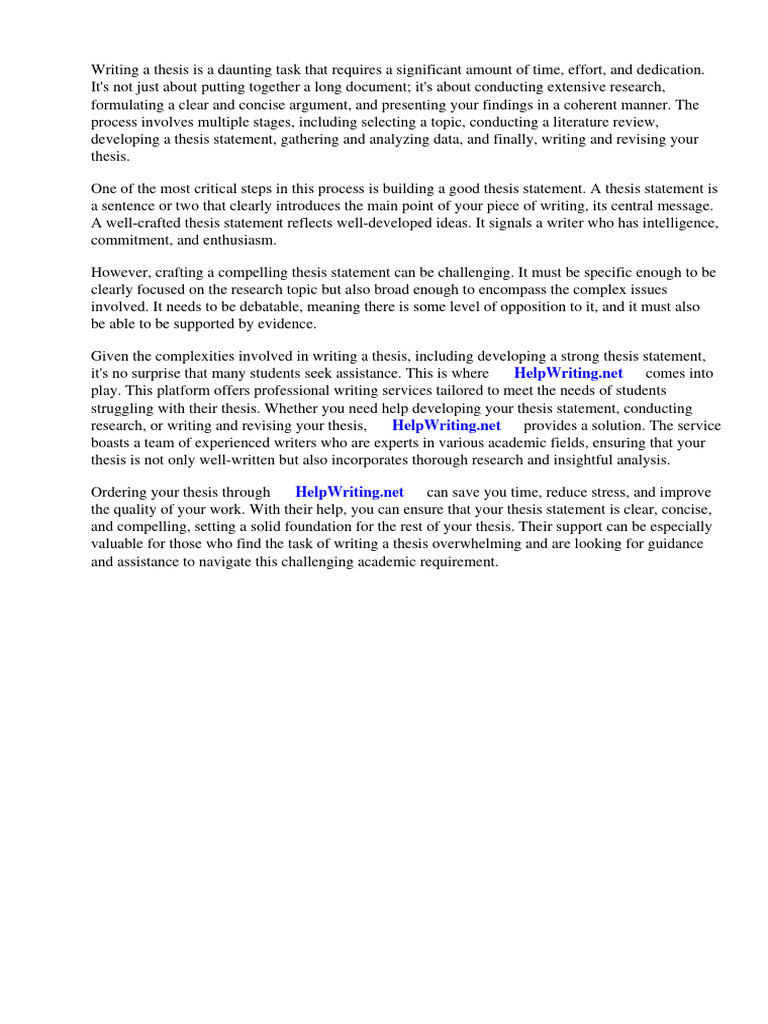 Building a Good Thesis Statement | PDF | Essays | Thesis