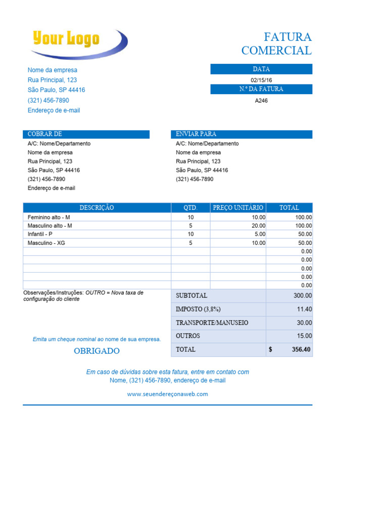 IC Business Invoice Template 8563 - PT | PDF
