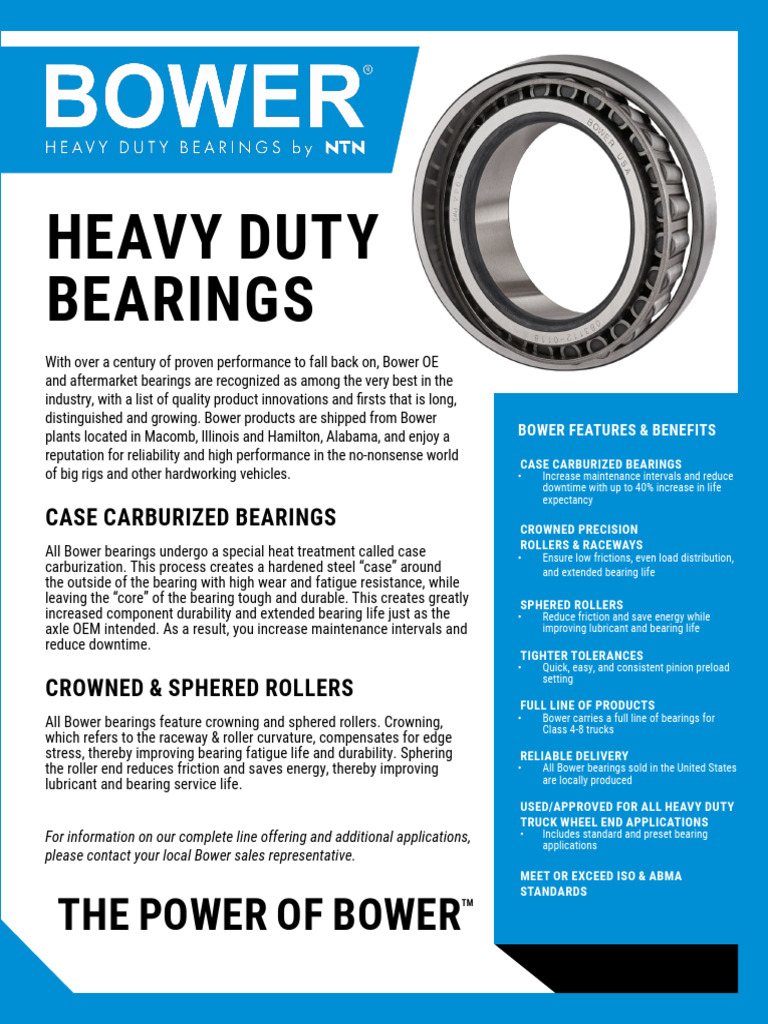 Bower Heavy Duty Bearings Sell Sheet | PDF | Bearing (Mechanical ...