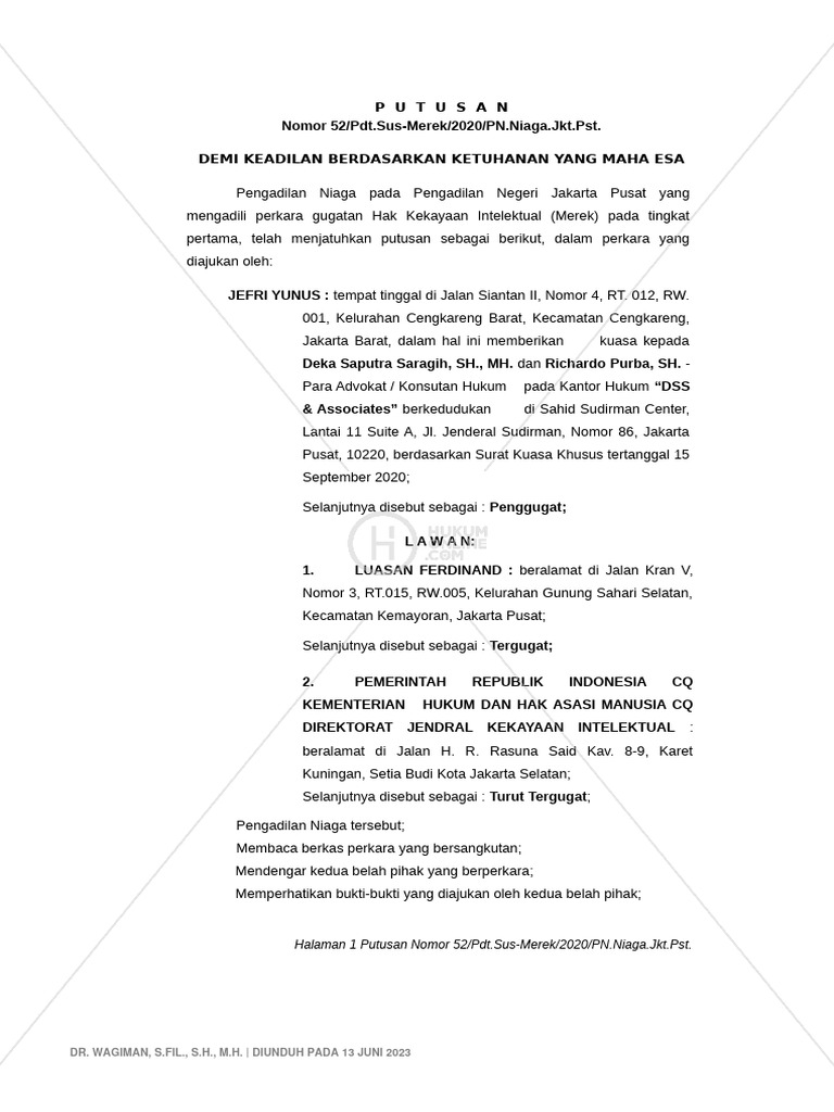 Sengketa Merek Dagang Bodyguard | PDF