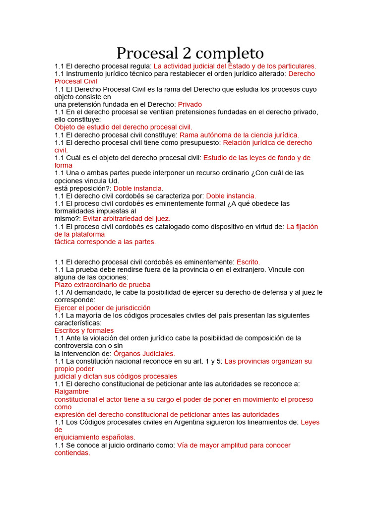 Completo Procesal 2 | PDF | Evidencia (ley) | Ley procesal