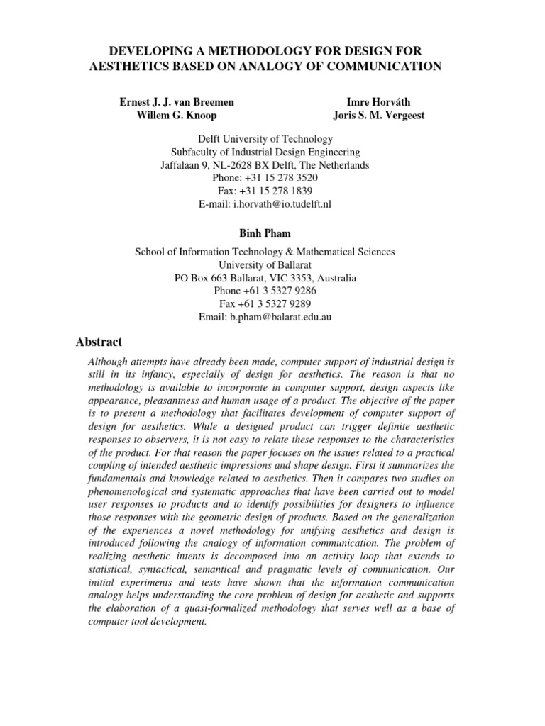 Developing A Methodology For Design For | PDF