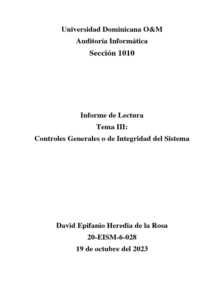 Informe Tema III | PDF