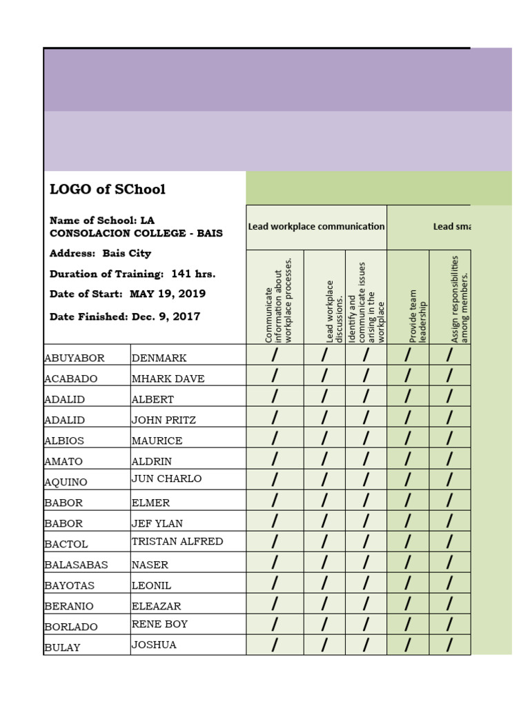 Achievement Chart Events | PDF