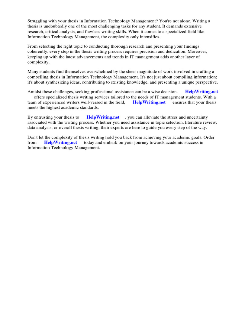 Thesis Topics Information Technology Management | PDF | Thesis ...