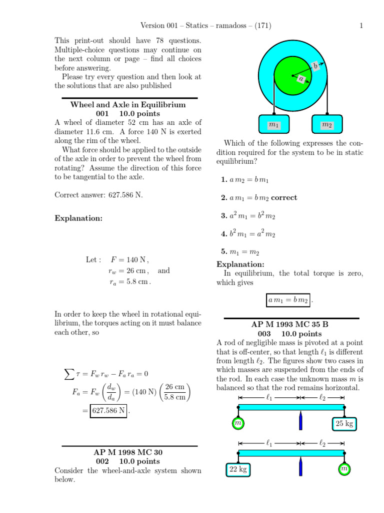 Statics Explanation | Download Free PDF | Force | Physical Quantities