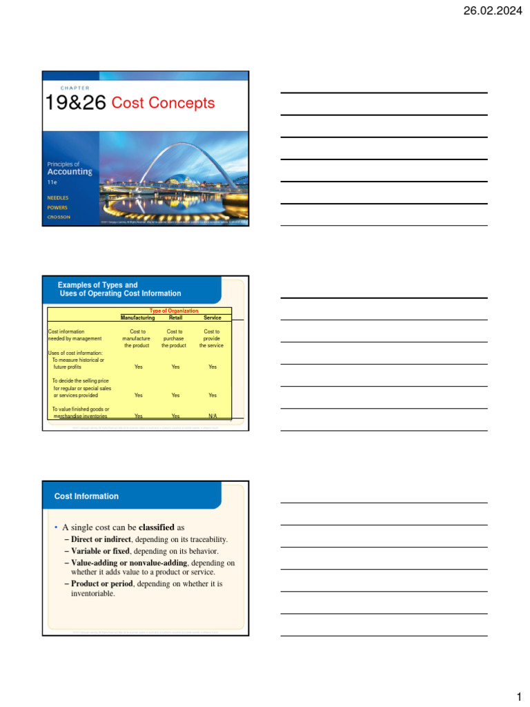 Managerial Accounting Lecture 1-2 | PDF