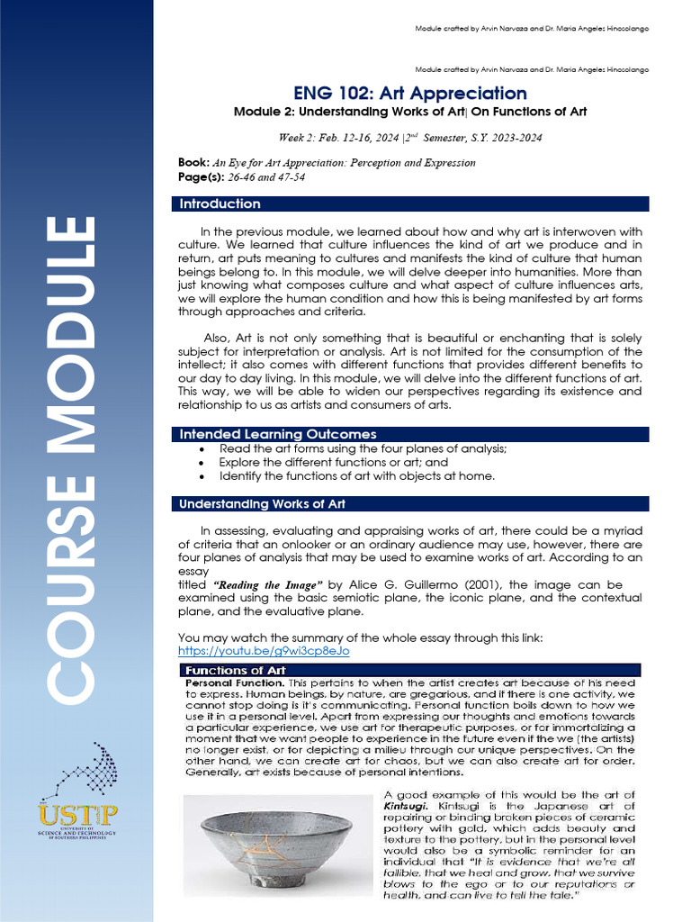 Art App Module 2 - Understanding Works of Art and Functions of Arts | Download Free PDF ...