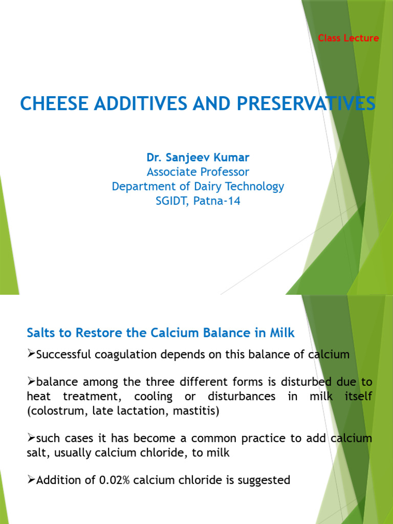 Cheese Additives and Preservatives | PDF | Cheese | Milk