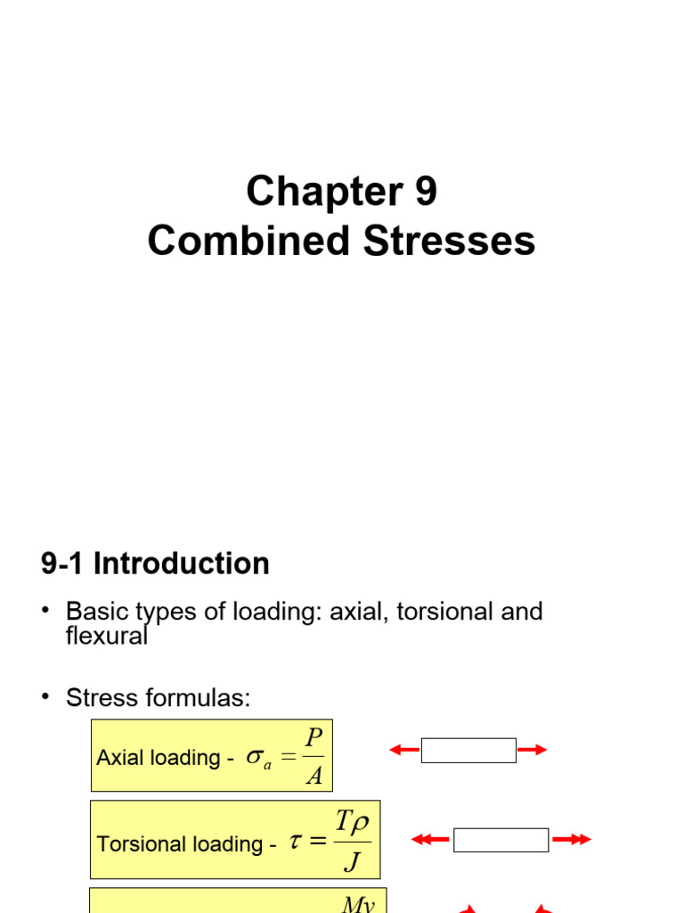 Chap9 Combined Stresses | PDF | Stress (Mechanics) | Materials
