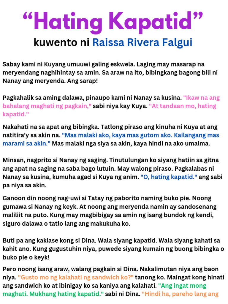 Hating Kapatid | PDF