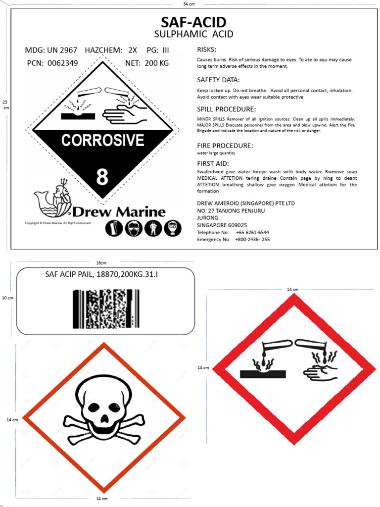 Etiquetas Hde77 Saf Acid | PDF | Firefighter | Vomiting