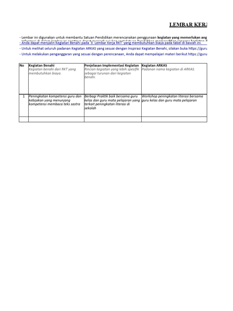 Penyusunan RKT Dan ARKAS Berdasarkan Rapor Pendidikan | PDF
