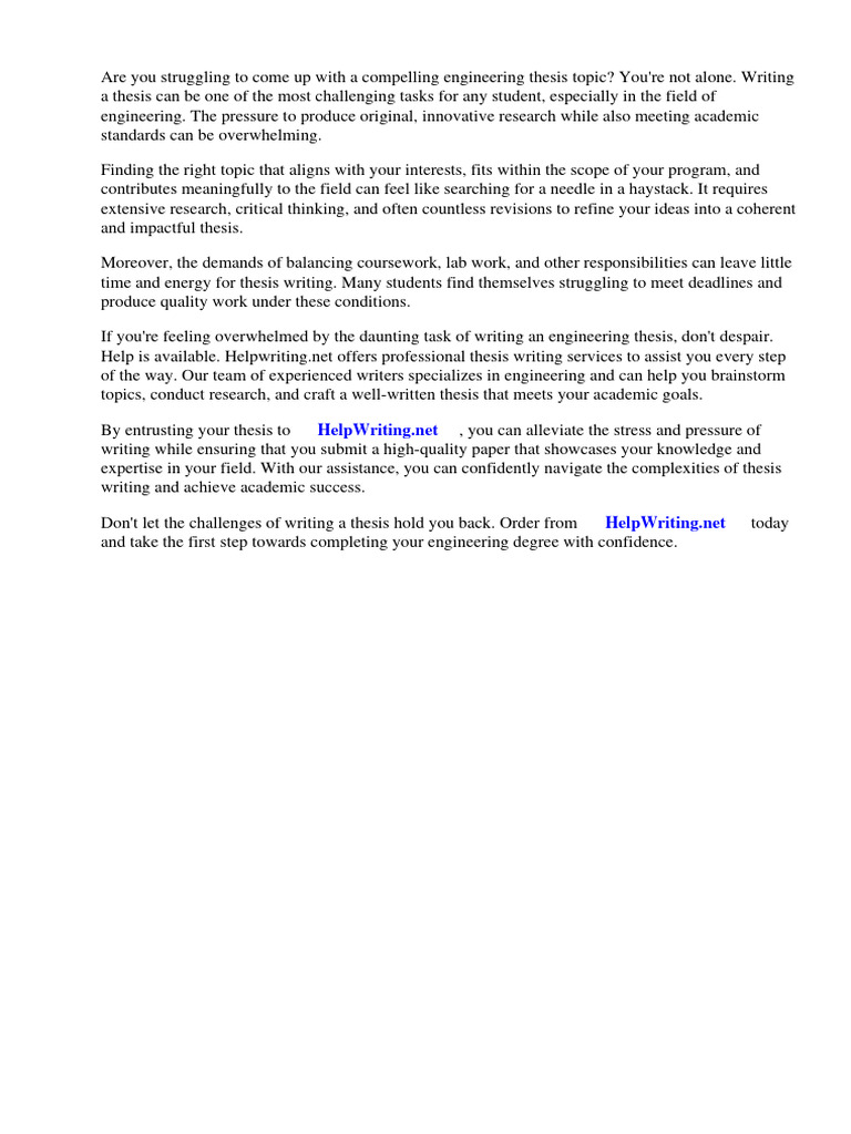 Engineering Thesis Topics | PDF | Engineering | Thesis