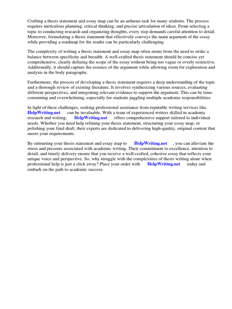 Thesis Statement and Essay Map Examples | PDF