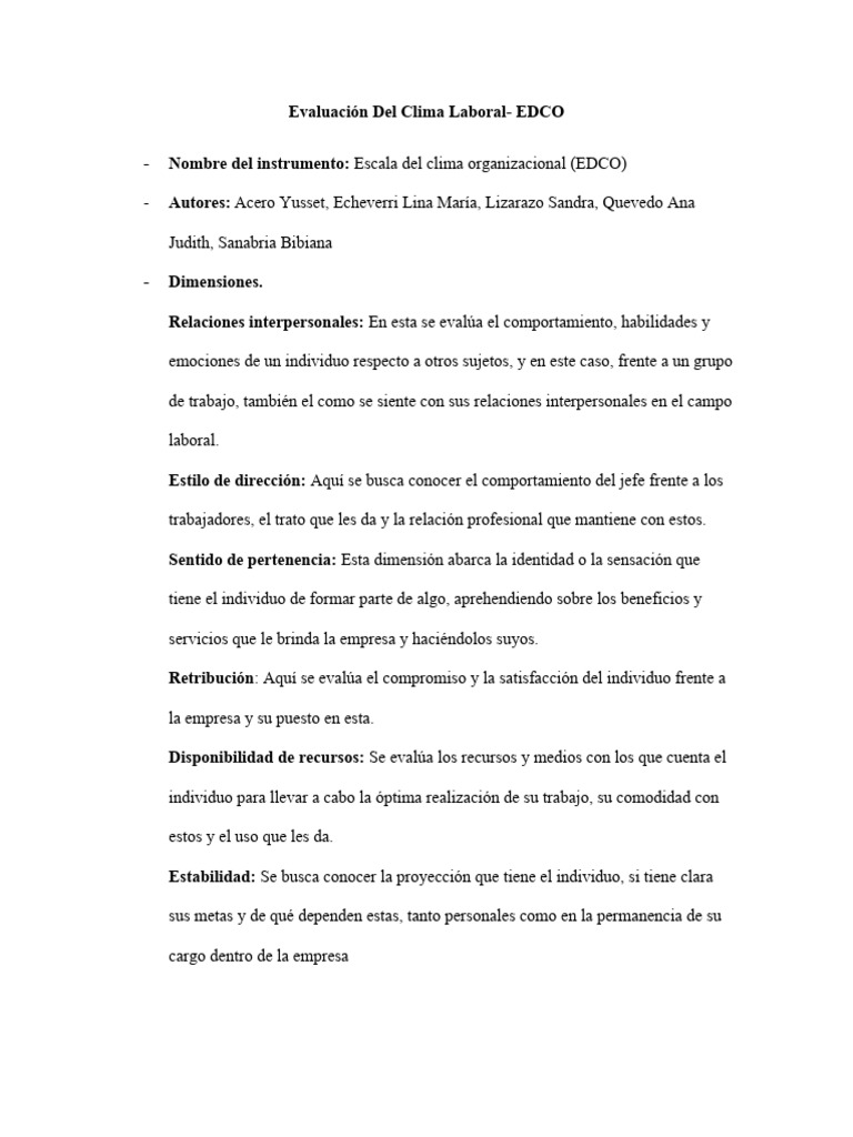 Ficha Técnica EDCO | Descargar gratis PDF | Business | Sicología