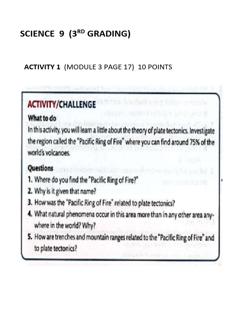 Science 9 Activity 1 7 | PDF