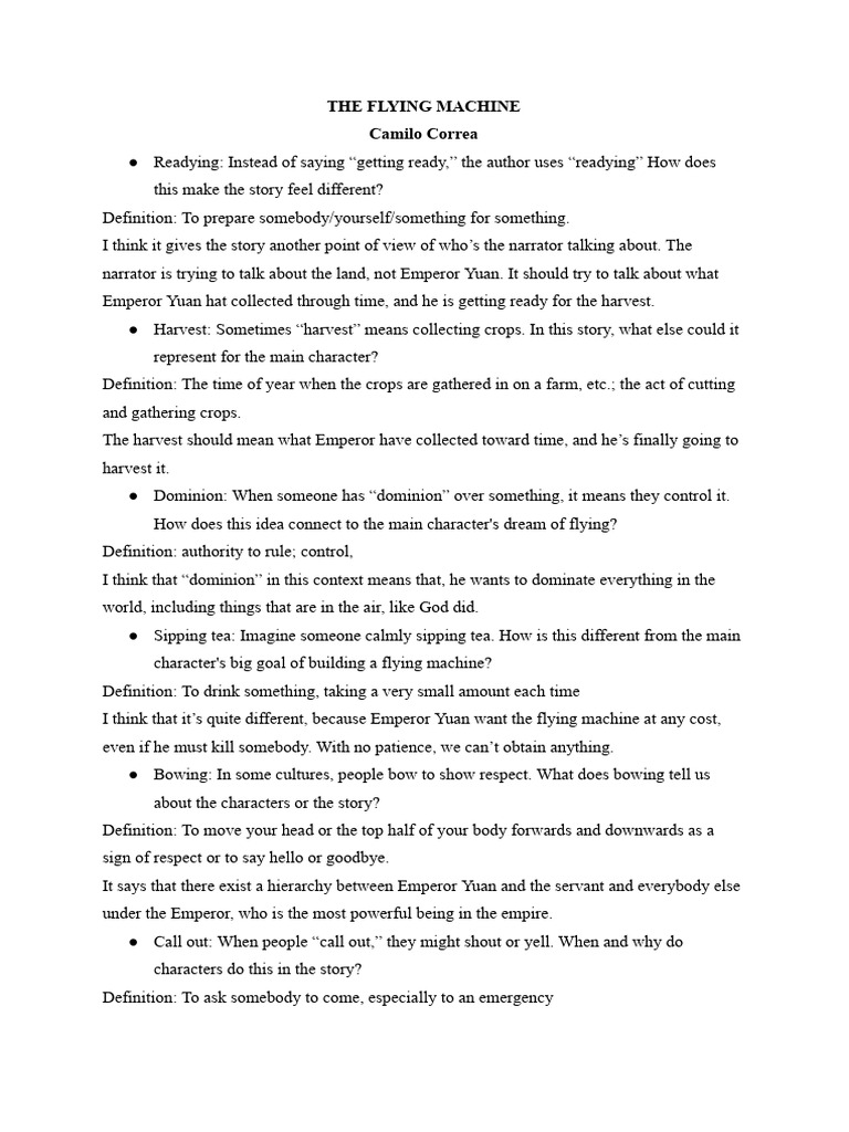 THE FLYING MACHINE - Ray Bradbury | PDF