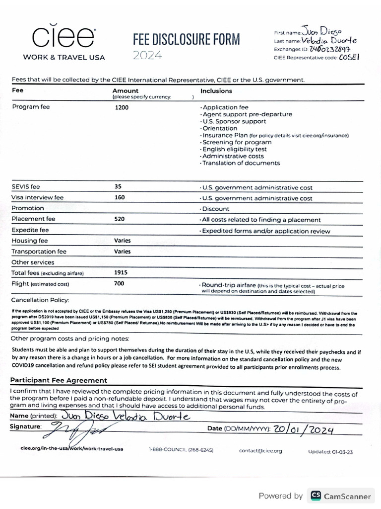 Fee Disclosure 2024 | PDF