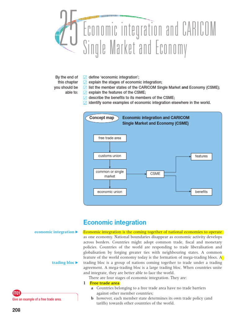 Economic Integration and CARICOM CSME | PDF | Economic Integration ...