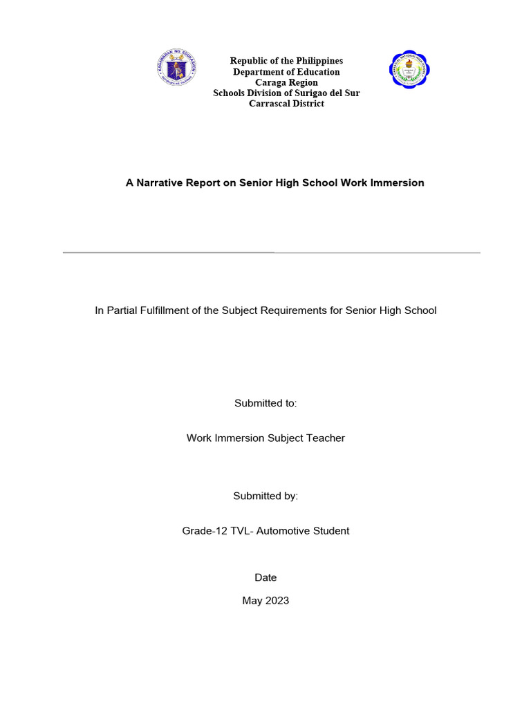 Automotive OJT Narrative Report | PDF | Auto Mechanic | Behavior ...