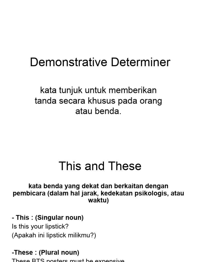 MATERI Demonstrative Determiner | PDF