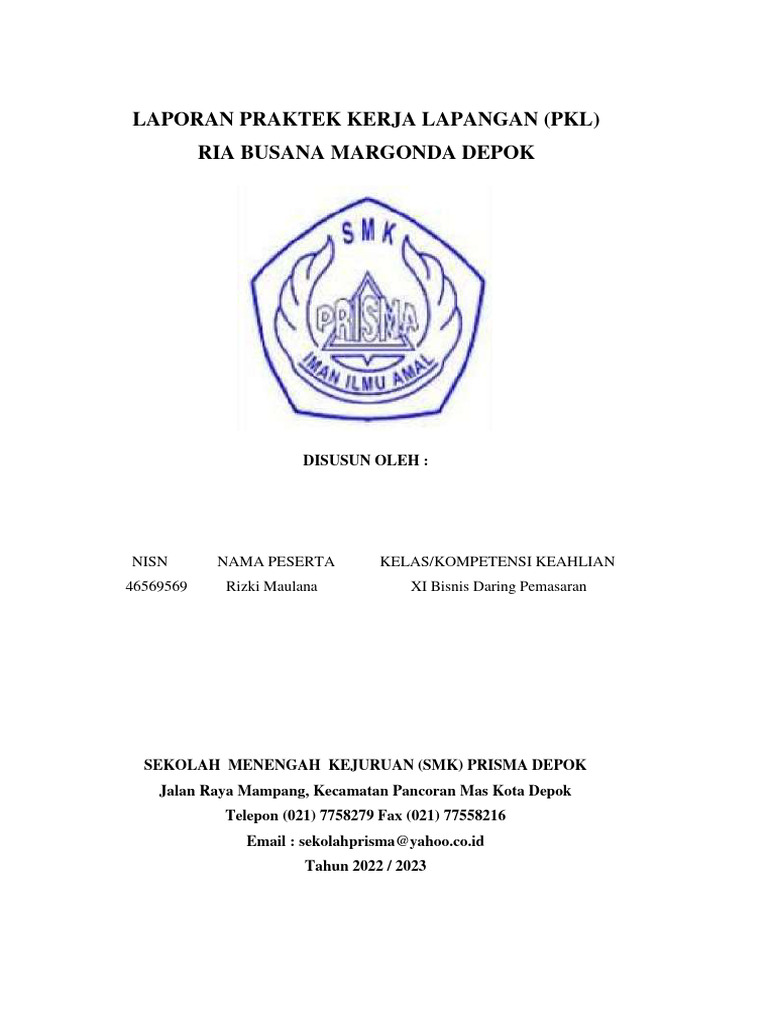 Laporan PKL di Ria Busana Depok | PDF