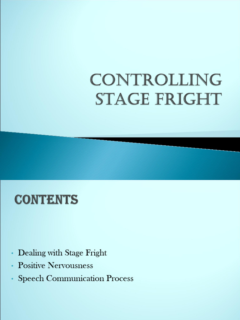 Overcoming Stage Fright Techniques | PDF | Anxiety | Communication