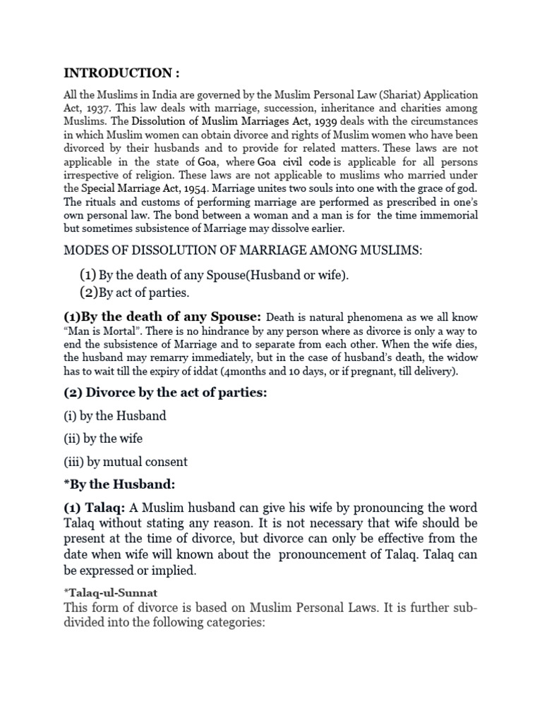 Dissolution of Muslim Marriages | PDF | Marriage | Divorce Dissolution of Muslim Marriages | PDF | Marriage | Divorce