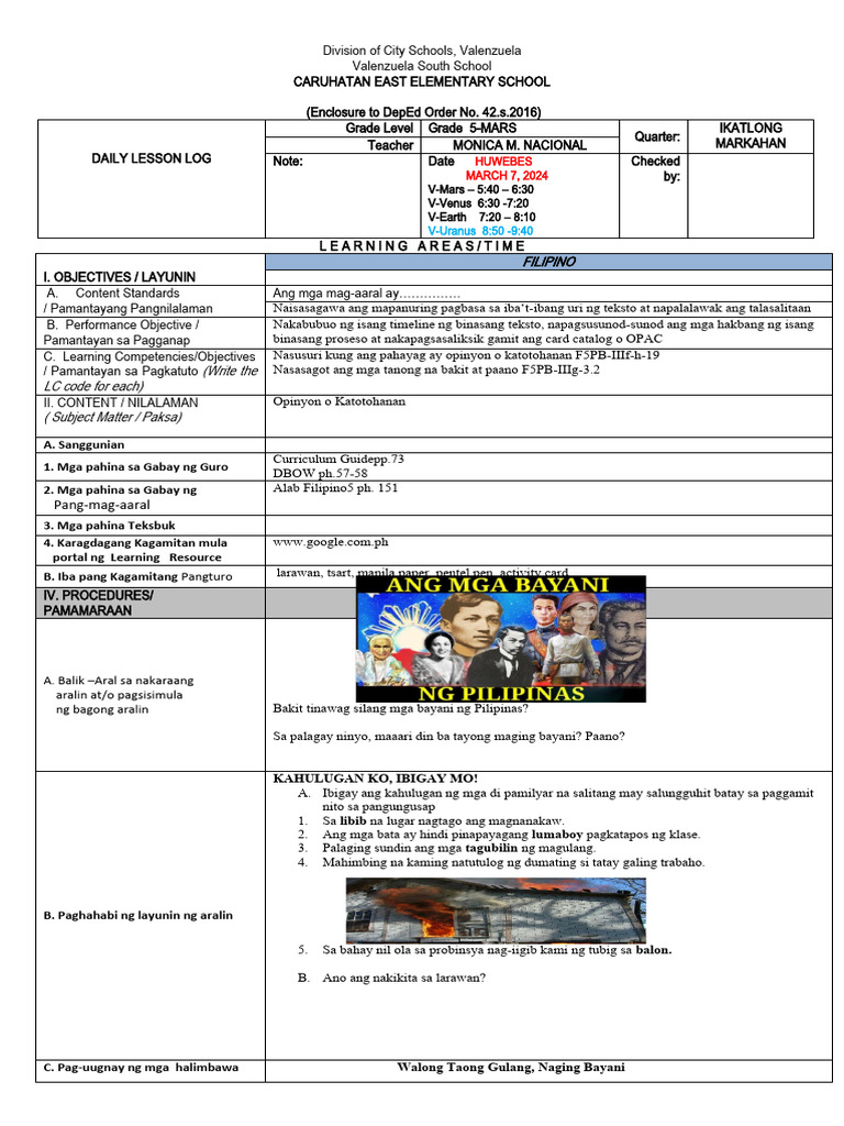 Cot3 Filipino Q3 Week 6 | PDF