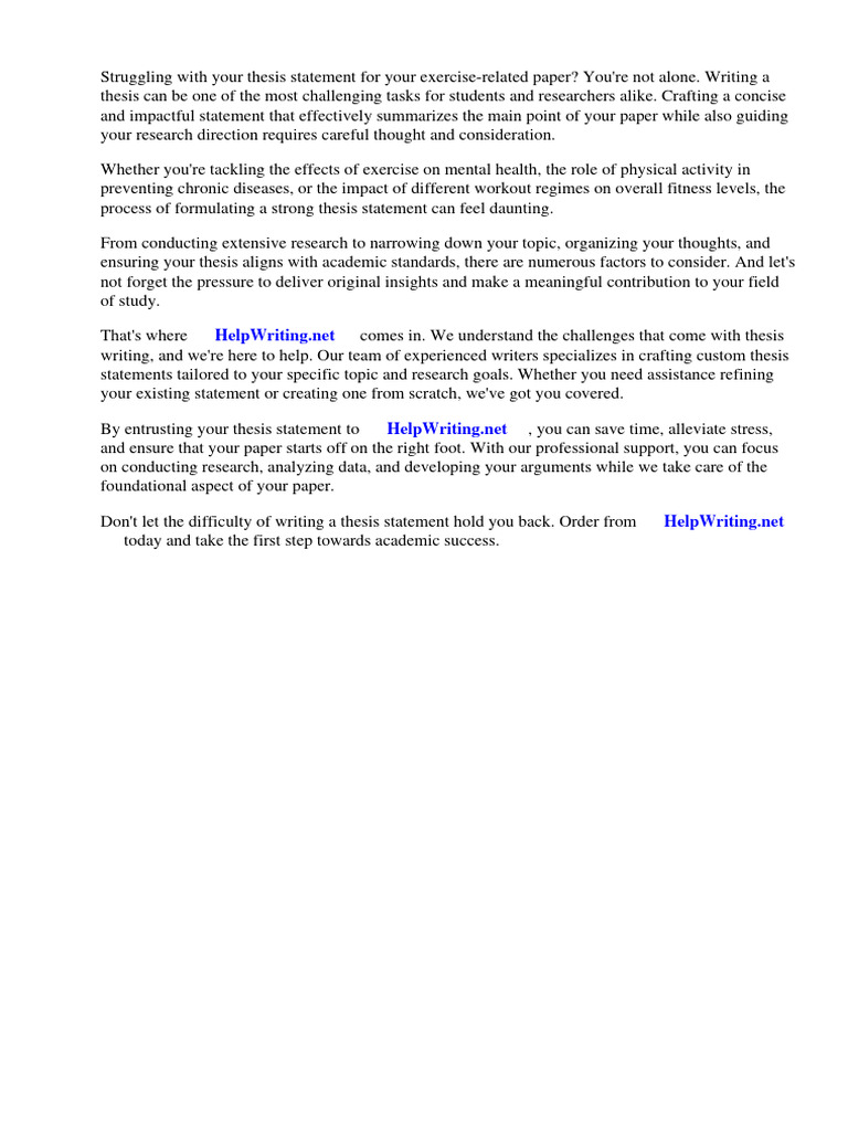 Exercise Thesis Statement Writing | PDF | Career & Growth | Self-Improvement