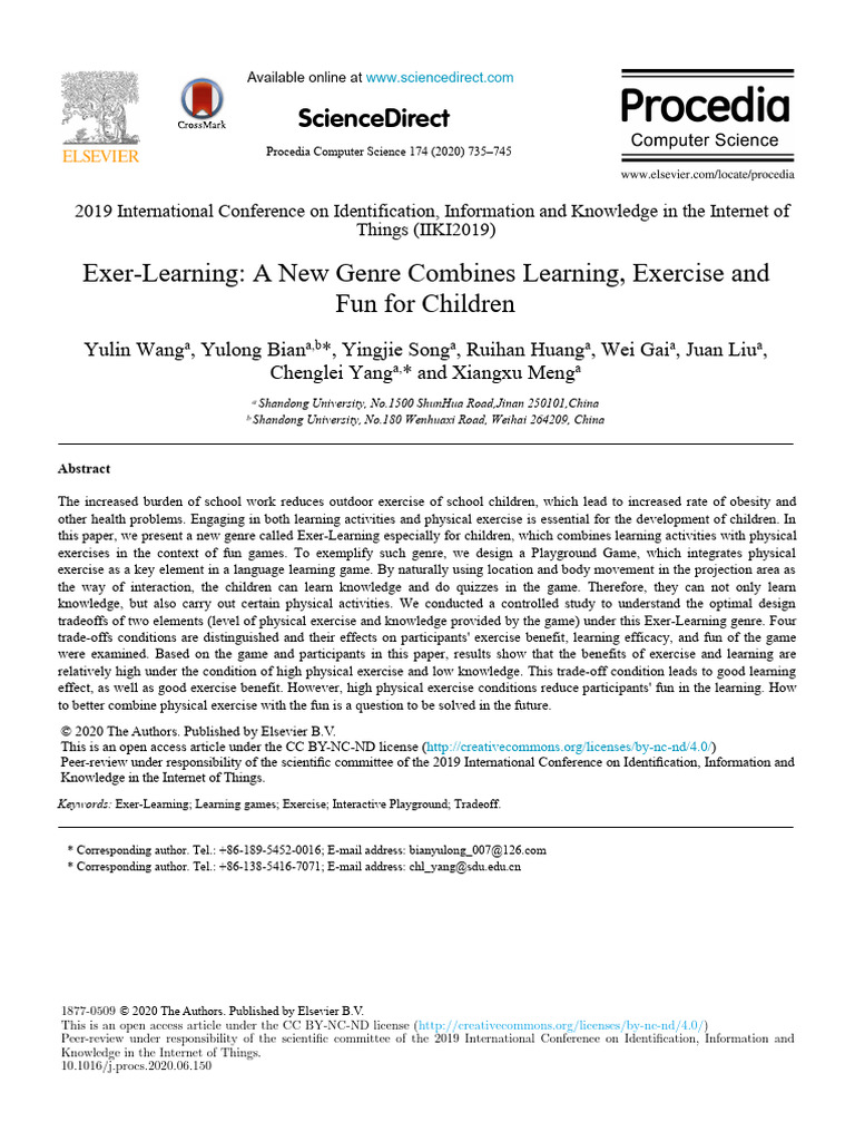 Exer-Learning A New Genre Combines Learning Exerci | PDF