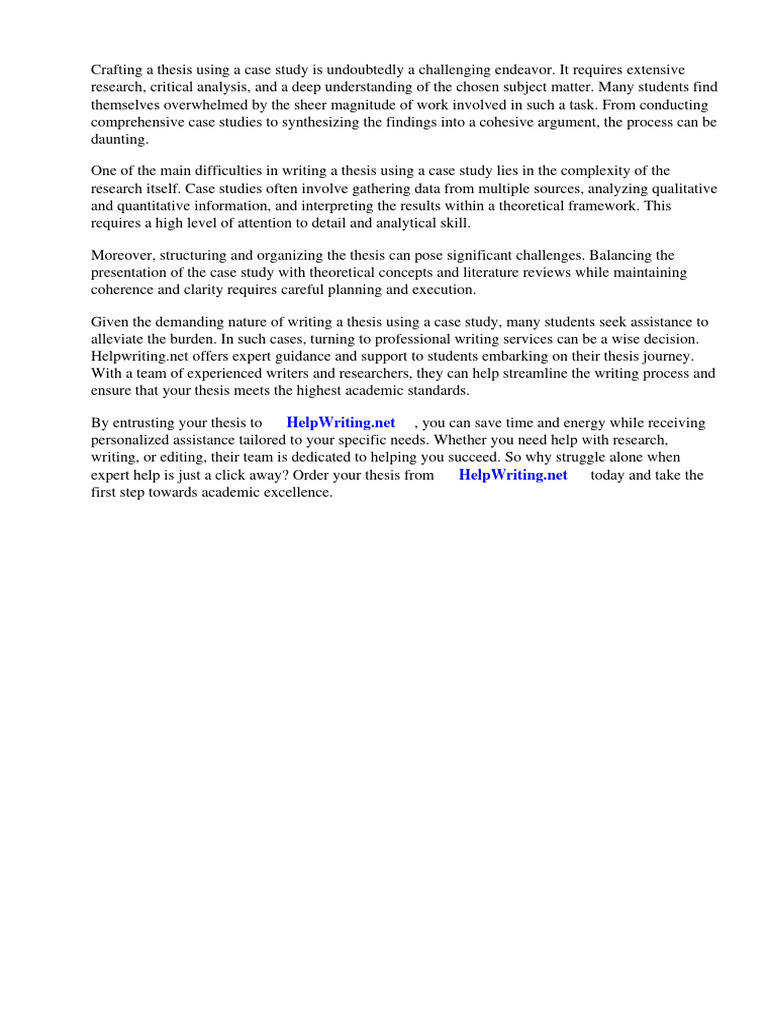 Thesis Using Case Study | PDF | Thesis | Digital Distribution