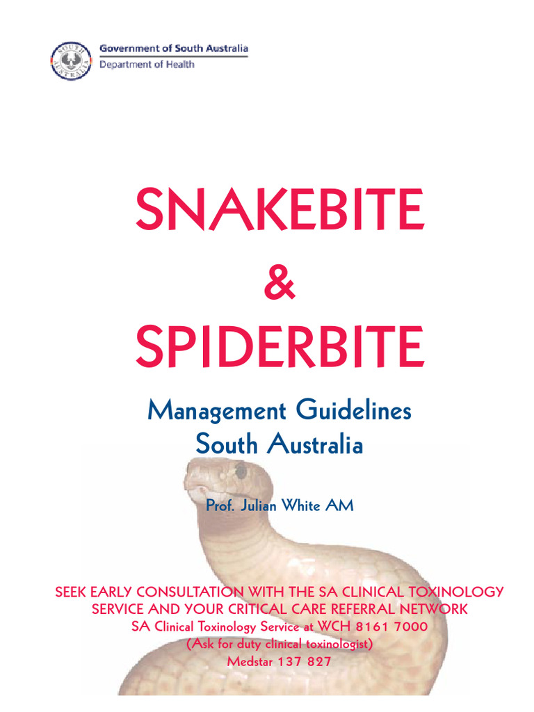Snakebite-Spiderbite-Guidelines-SAHealth-2018 | PDF | Medicine | Medical Specialties