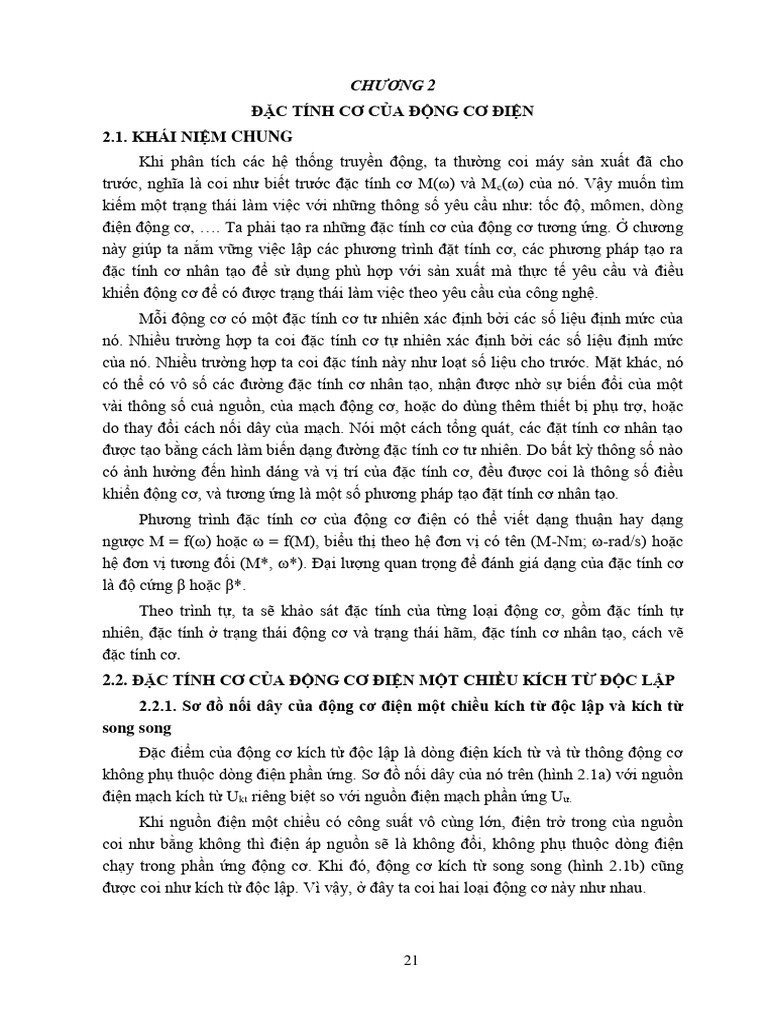 Chuong 2 Đặc Tính Cơ Động Cơ Điện | PDF