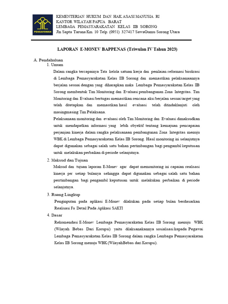Laporan Emonev B03 2024 | PDF