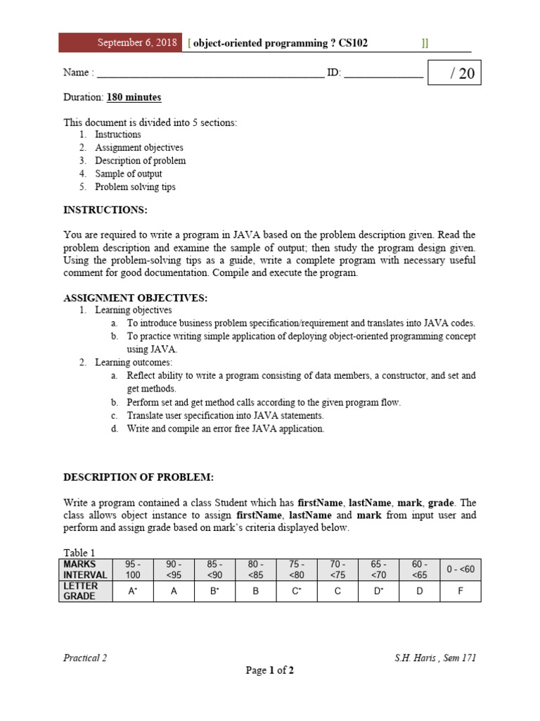 Practical - Exercise2 (Class and Default Const) | PDF | Computer Program | Programming