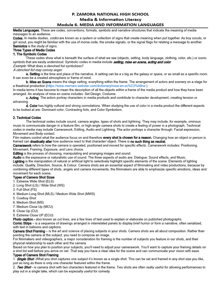 module 6 handouts | PDF | Page Layout | Cinematography
