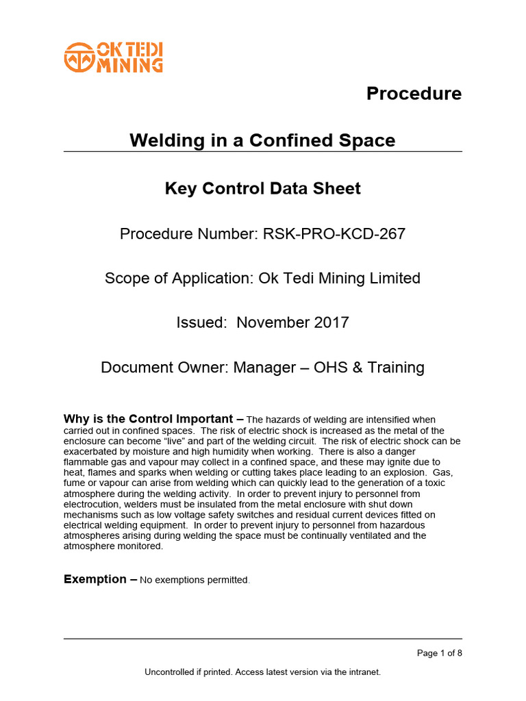 Confined Space Welding Safety Guide | PDF | Welding | Construction